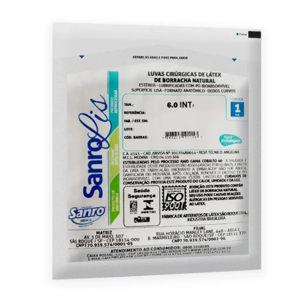 LUVA CIRURG. ESTERIL 6.0 (INTER) – LIS SANRO – Utilemed