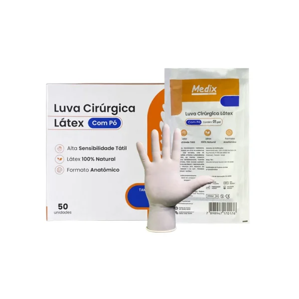 LUVA CIRÚRGICA ESTÉRIL C/PÓ – MEDIX – Utilemed