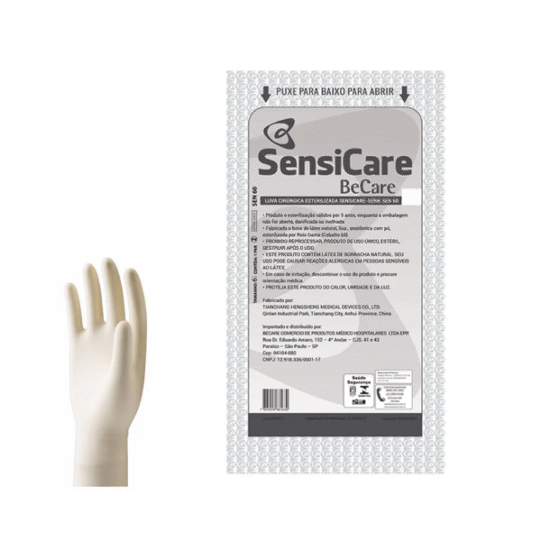 LUVA ESTÉRIL SENSICARE – BE CARE – Utilemed